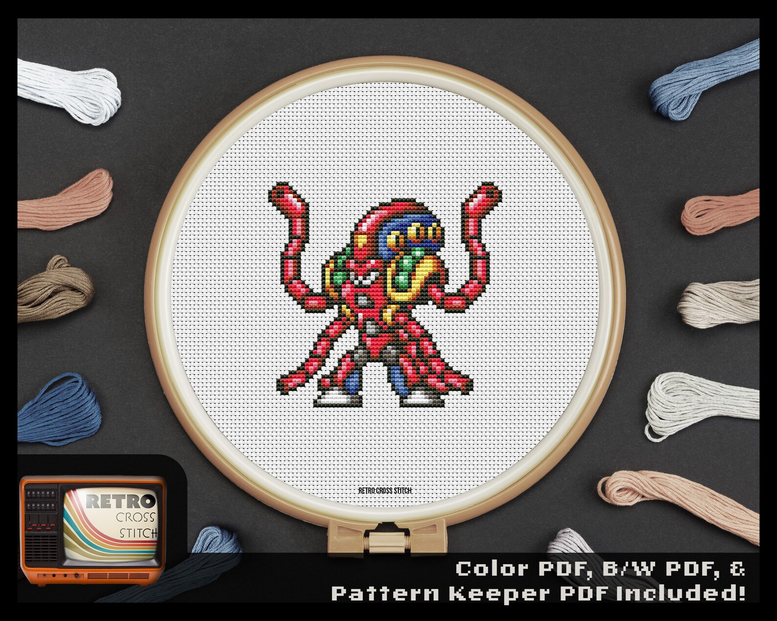 Mega Man X 1 Inspired - Boss Mega Pack Cross Stitch Pattern | Crafting ...