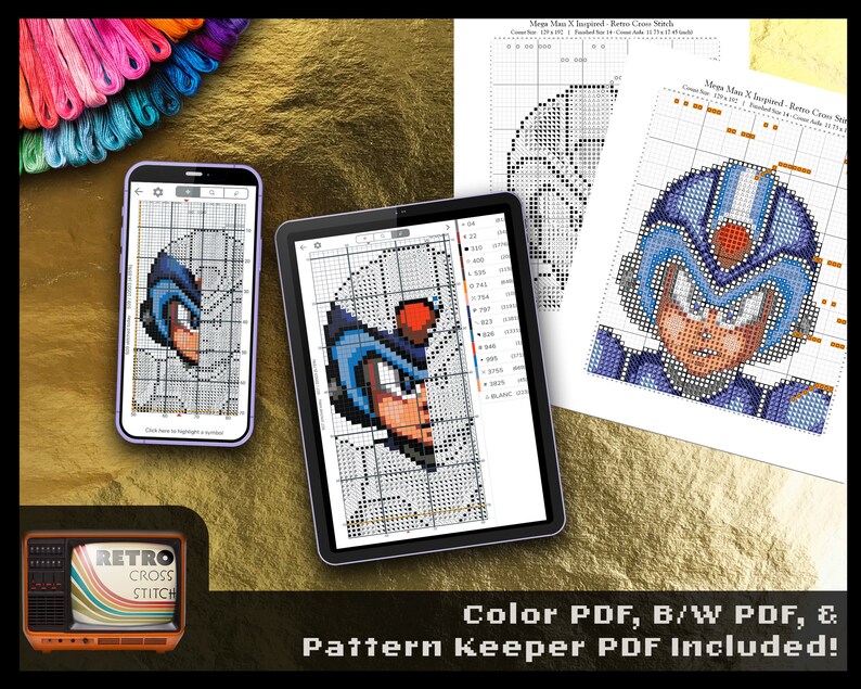Mega Man 1 Inspired Mega Man Cross Stitch | DIY Nerdy Home Décor ...