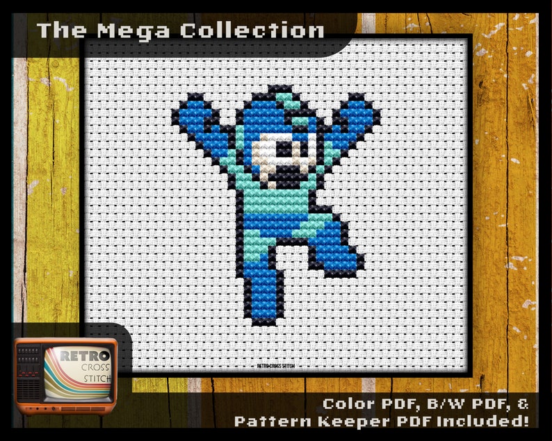 Mega Man 1 Inspired Mega Man Cross Stitch | DIY Nerdy Home Décor ...