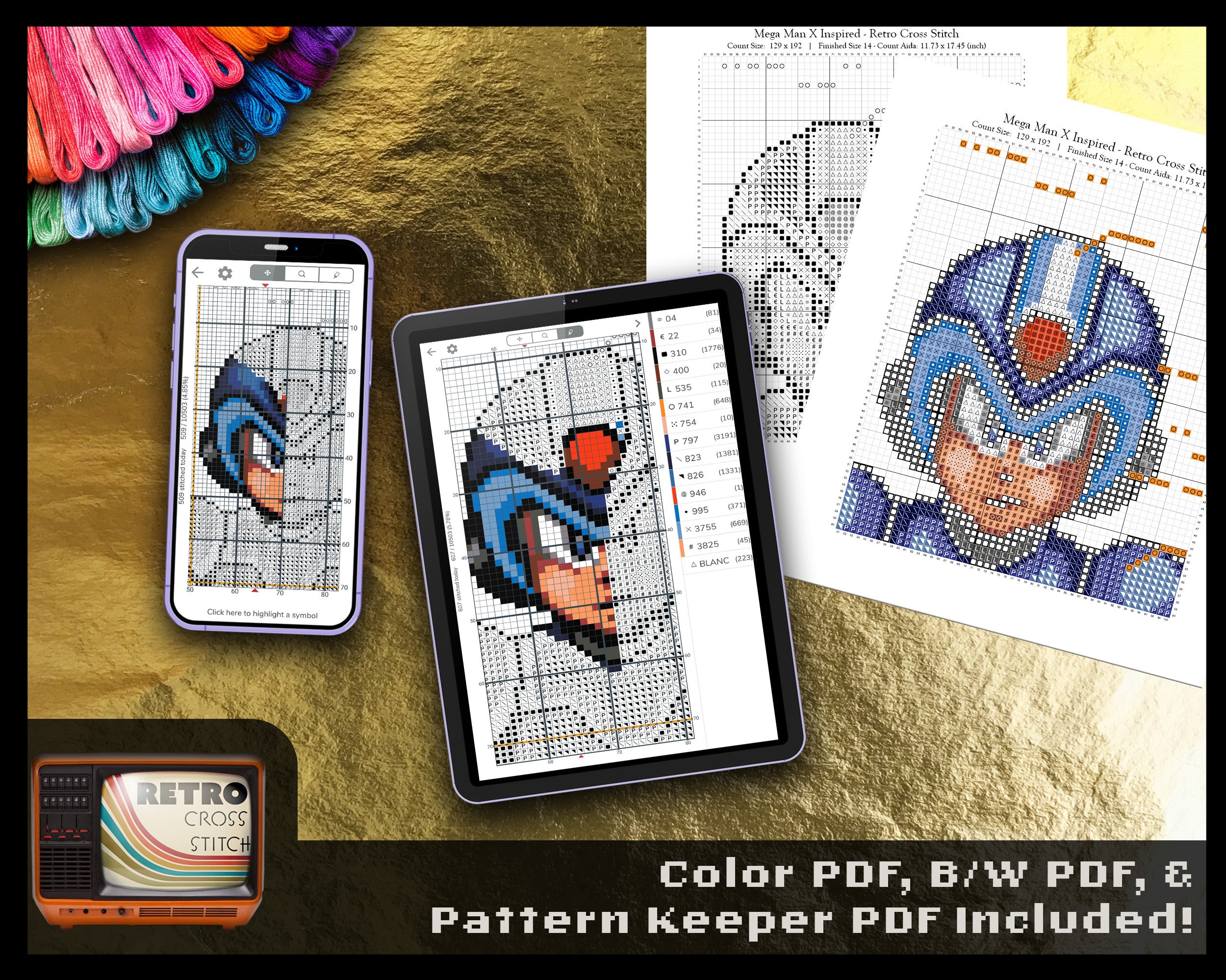 Chrono Trigger Inspired - Crono Portrait Cross Stitch Pattern | Small ...