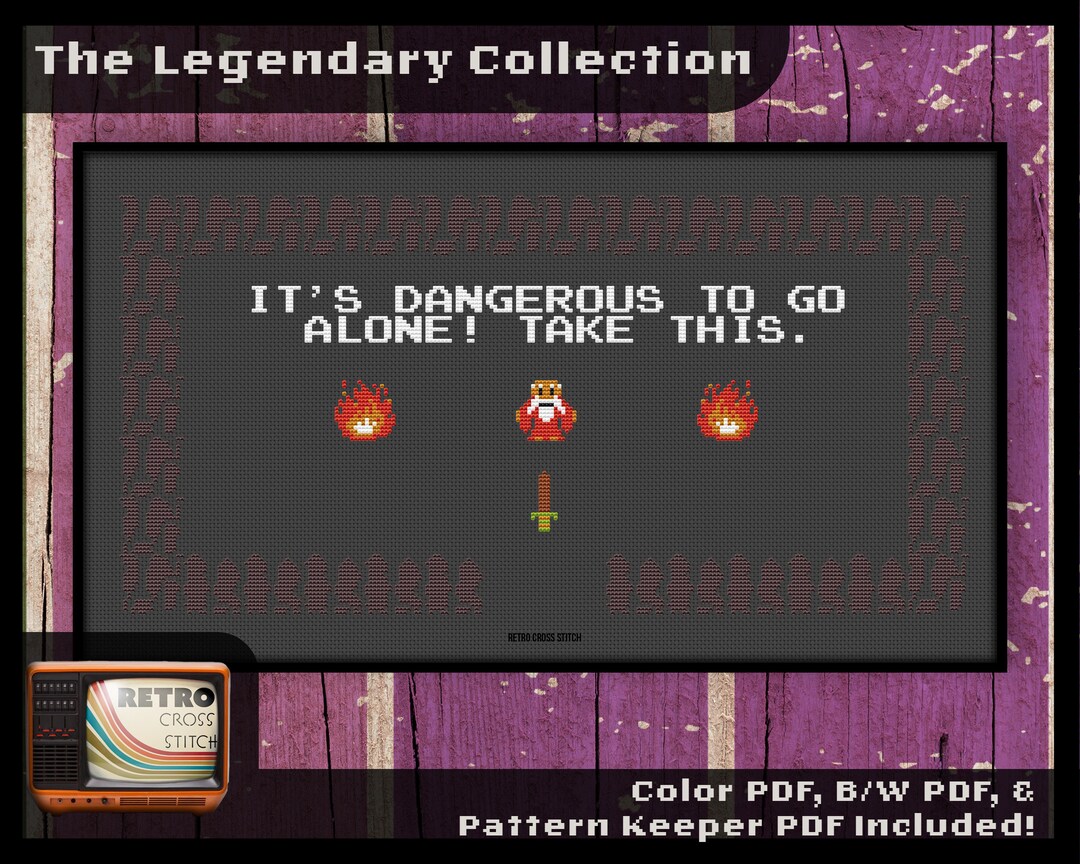 Zelda Inspired It's Dangerous to Go Alone Cross Stitch | DIY Nerdy Home ...