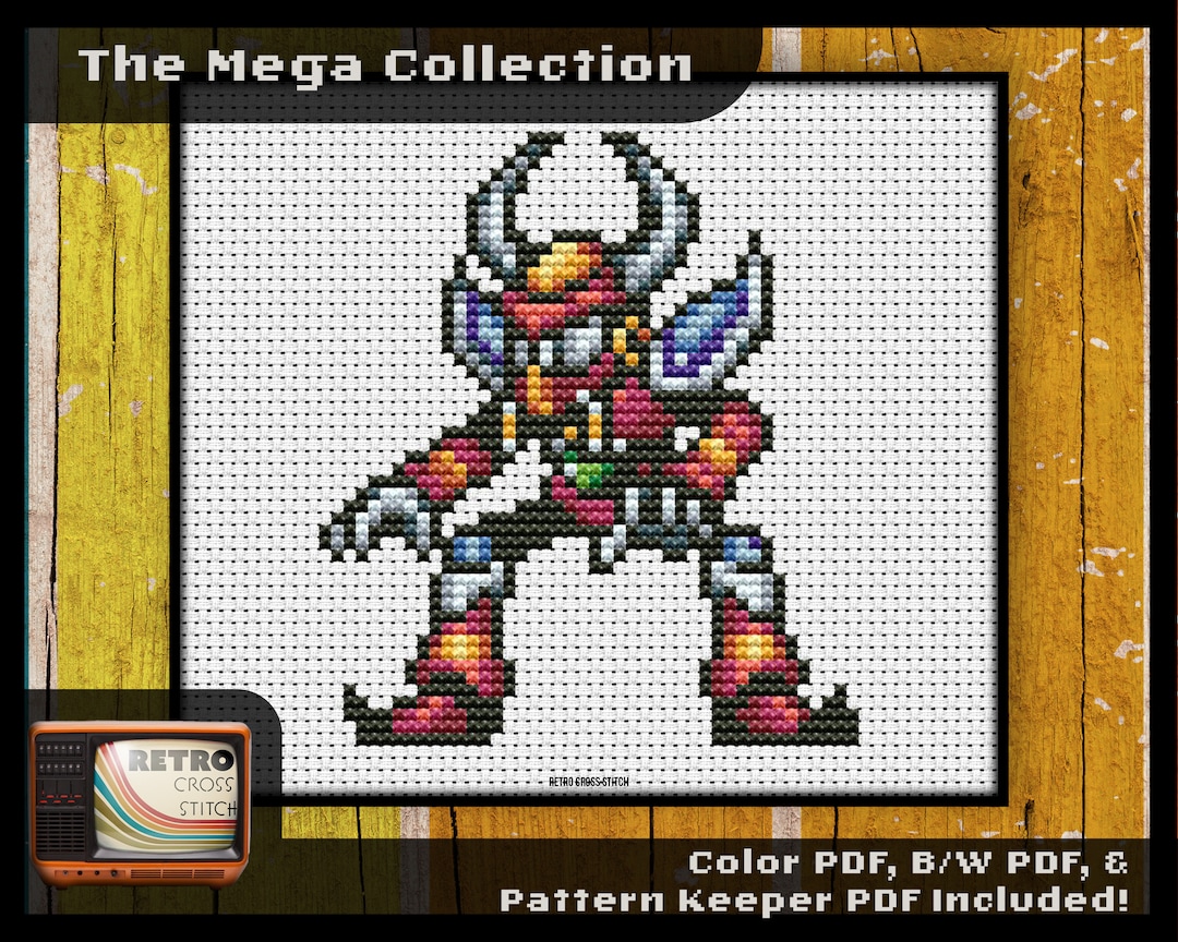Mega Man X 1 Inspired - Boomer Kuwanger Cross Stitch Pattern | Crafting ...