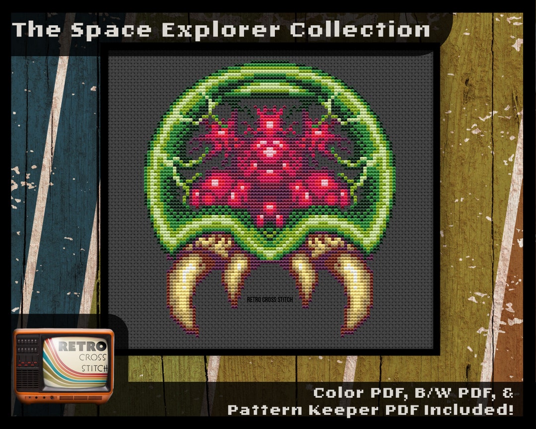 Super Metroid Inspired - Metroid Cross Stitch Pattern | Geeky Crafting ...
