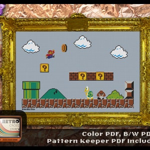 Super Mario Bros Inspired Cross Stitch Pattern | Geeky Crafting Gift ...