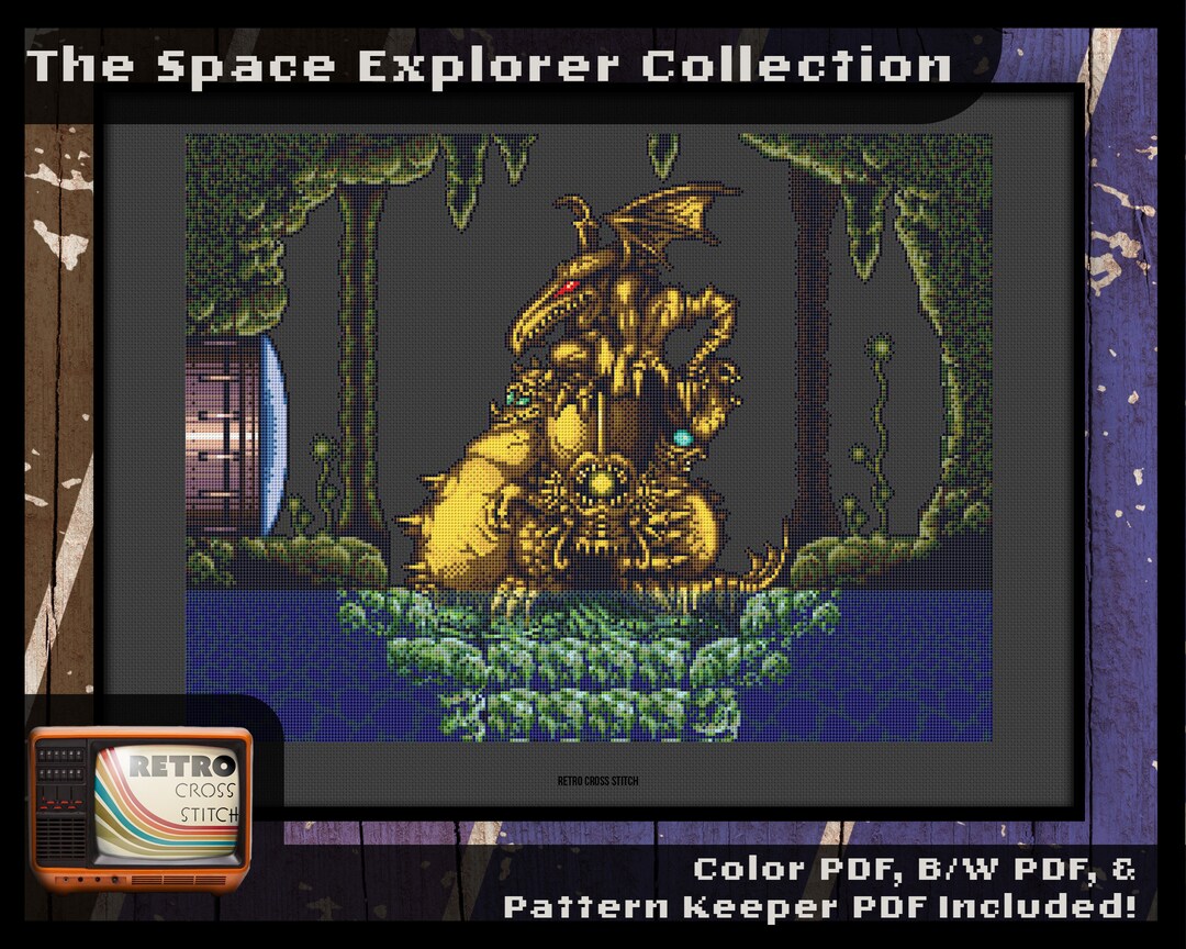 Super Metroid Inspired - Statue Room Cross Stitch Pattern | Geeky ...