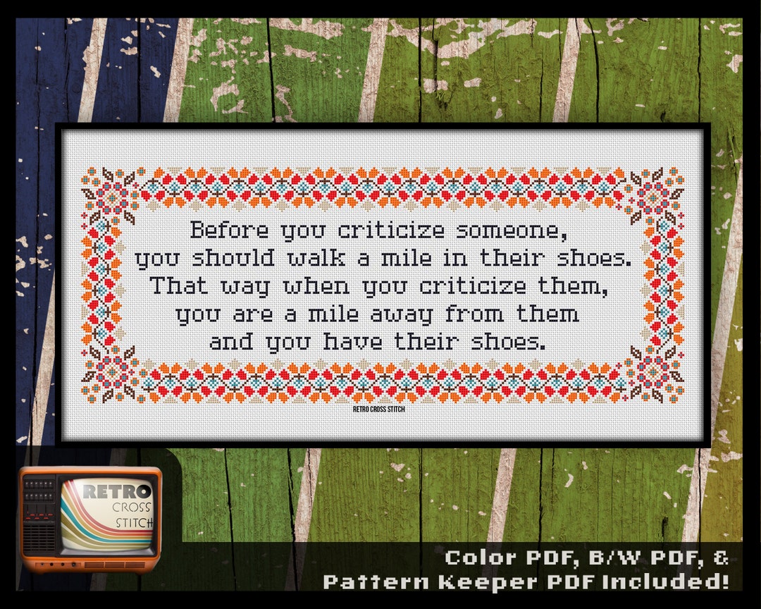 Jack Handy Quote - Before You Criticize - Cross Stitch Pattern | DIY ...