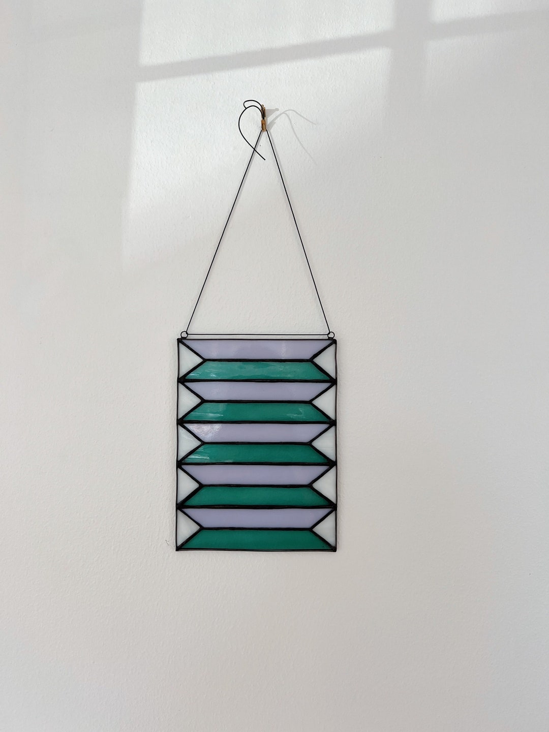Geometric Stained Glass Window Panel - Etsy