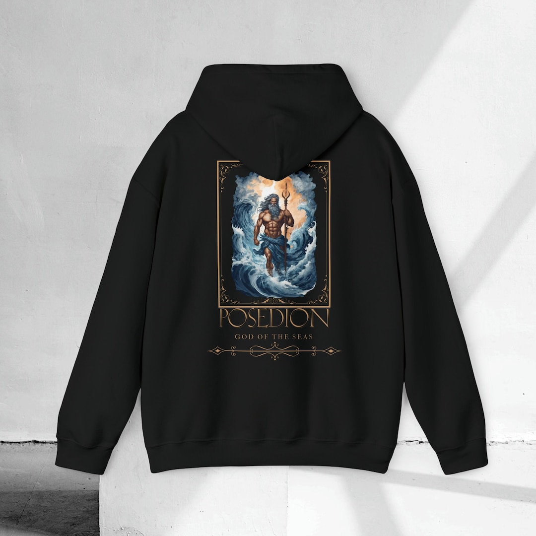 Posedion Hoodie Poseidon God of the Seas Sweatshirt Poseidon - Etsy