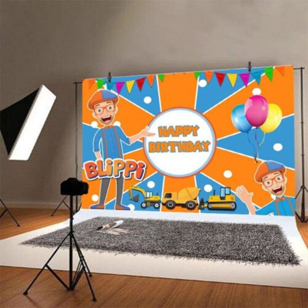 Blippi Backdrop Birthday Party 5x3ft - Etsy