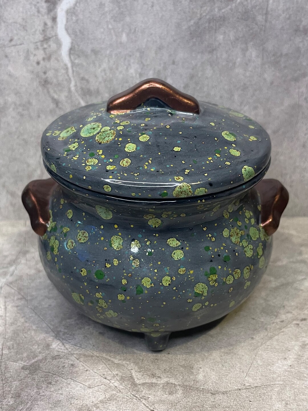 Small Ceramic Pot With Lid | Ceramic Jar | Mossy Jar Pot | Jar With ...