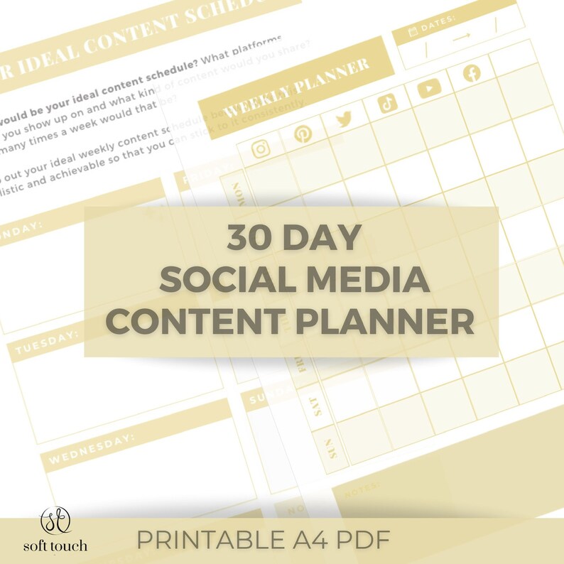 Microblading Artist Social Media Planner Instagram Planner Twitter ...