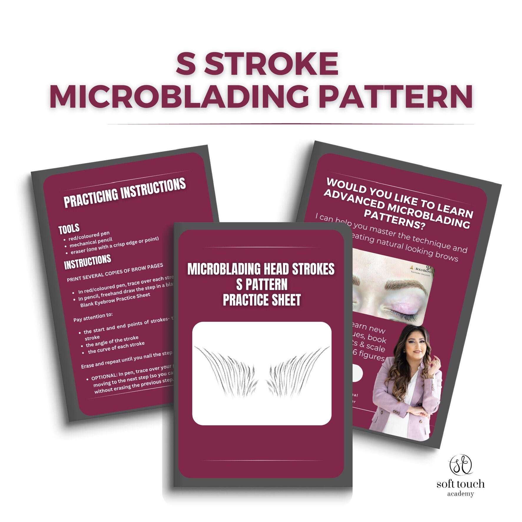 Microblading Head Stroke Patterns Step By Step Microblading Stroke Pattern Template Phibrows