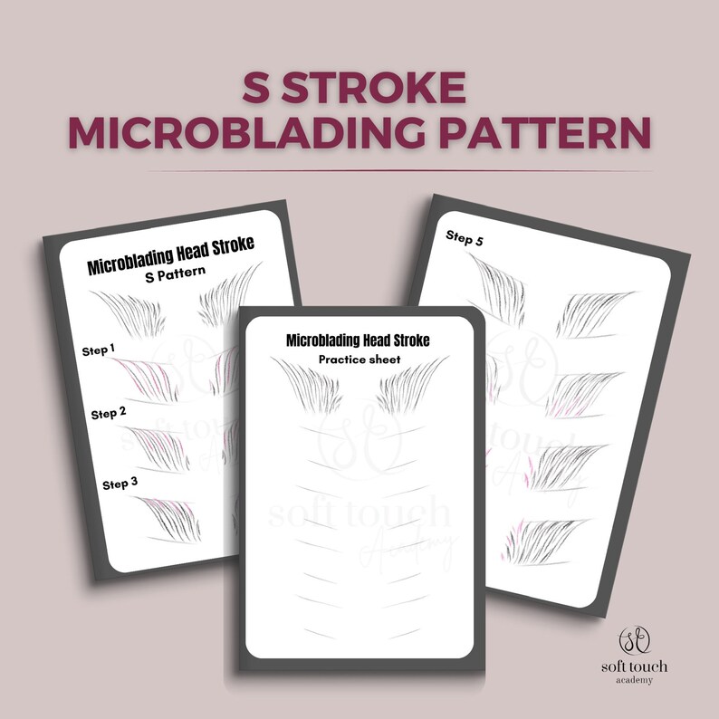 Microblading Stroke Pattern Template, Microblading Head Stroke Patterns ...