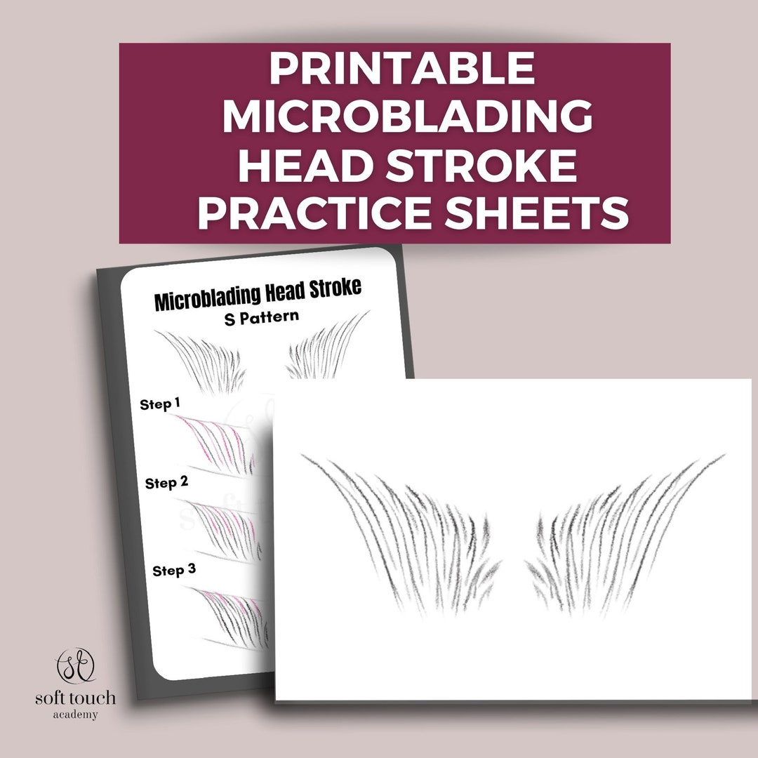 Microblading Stroke Pattern Template, Microblading Head Stroke Patterns ...