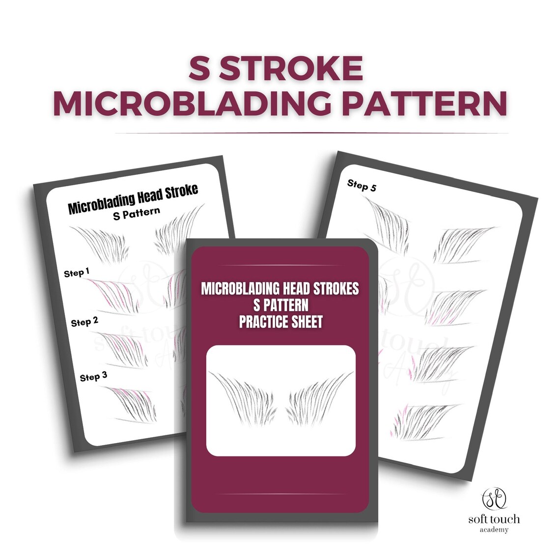 Microblading Stroke Pattern Template, Microblading Head Stroke Patterns ...