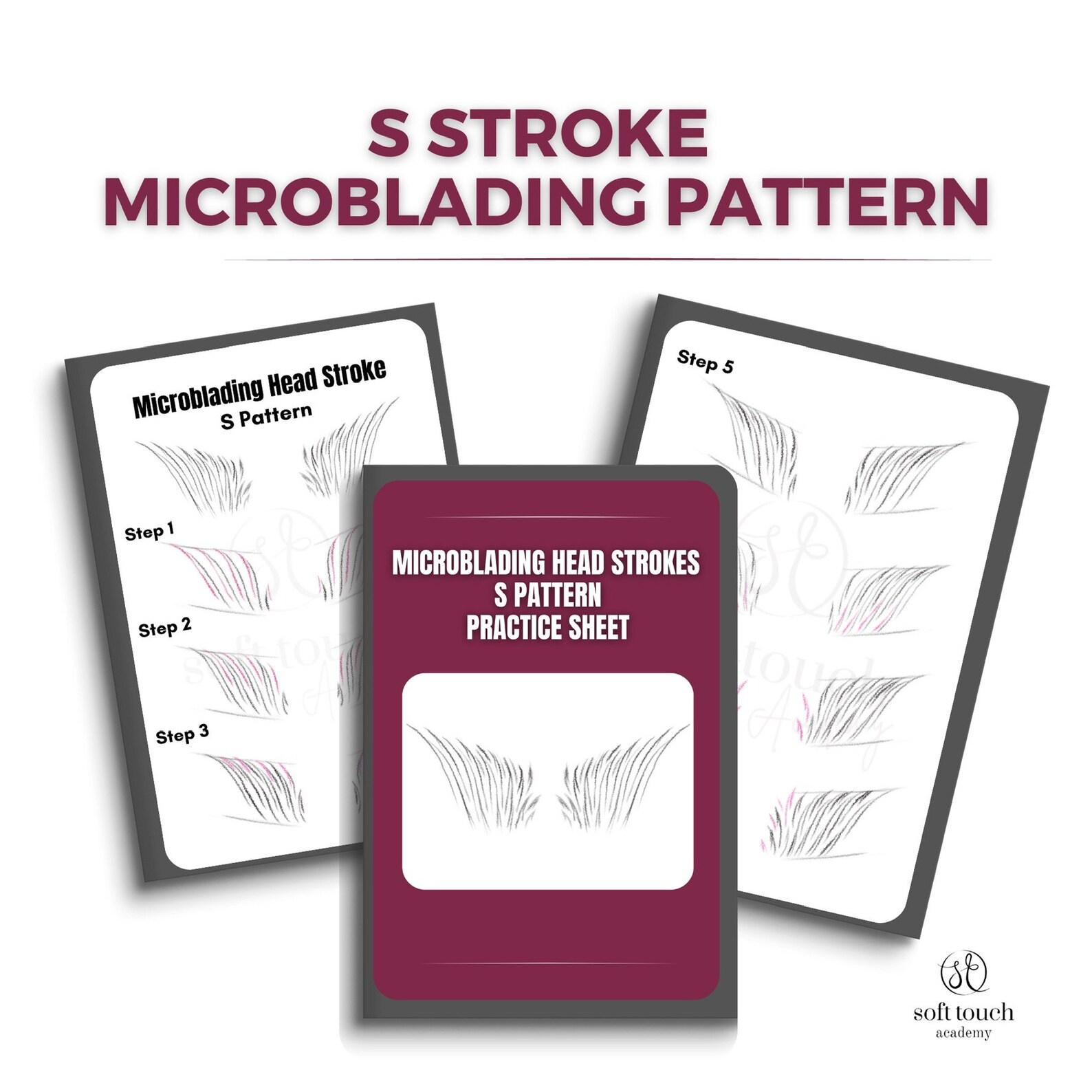 Microblading Stroke Pattern Template, Microblading Head Stroke Patterns ...