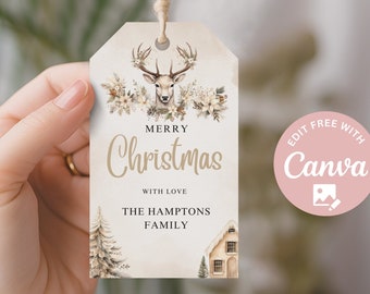 Merry Christmas Gift Tag Printable, Printable Christmas Gift Tag ...