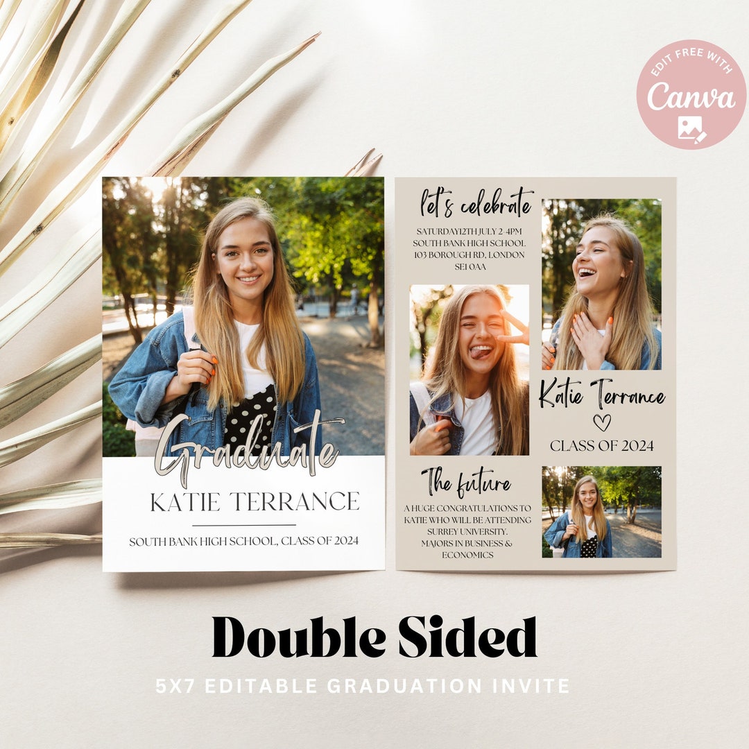 Editable Graduation Invitation 2026 Modern Graduation Announcement ...