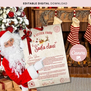 Editable Personalized Kids Letter From Santa Claus From the Desk of ...