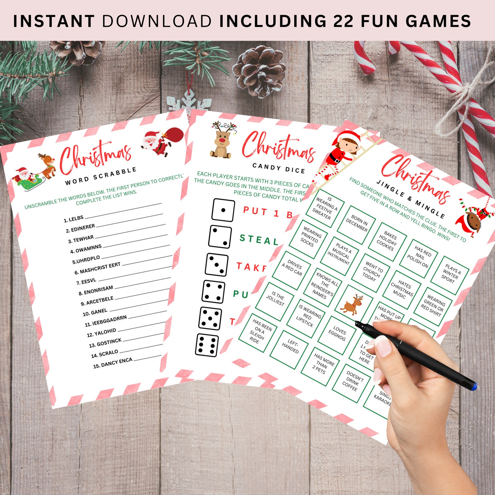 Christmas Games Printable Bundle Christmas Party Games School Christmas ...