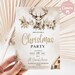 Editable Neutral Boho Christmas Party Invitation Christmas Party Invite ...