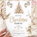 Editable Neutral Boho Christmas Party Invitation Christmas - Etsy