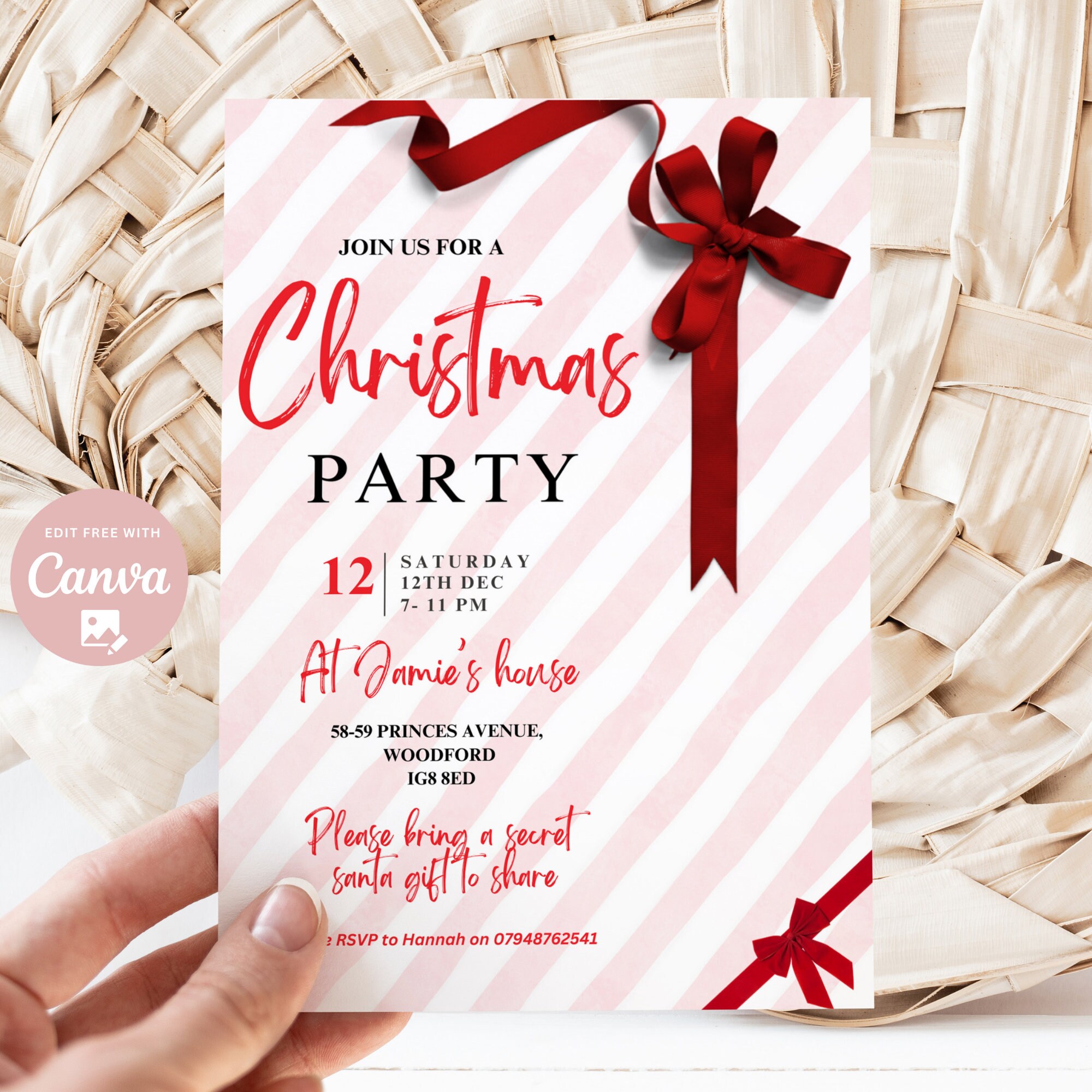 Editable Christmas Party Invitation Christmas Party Invite Christmas ...
