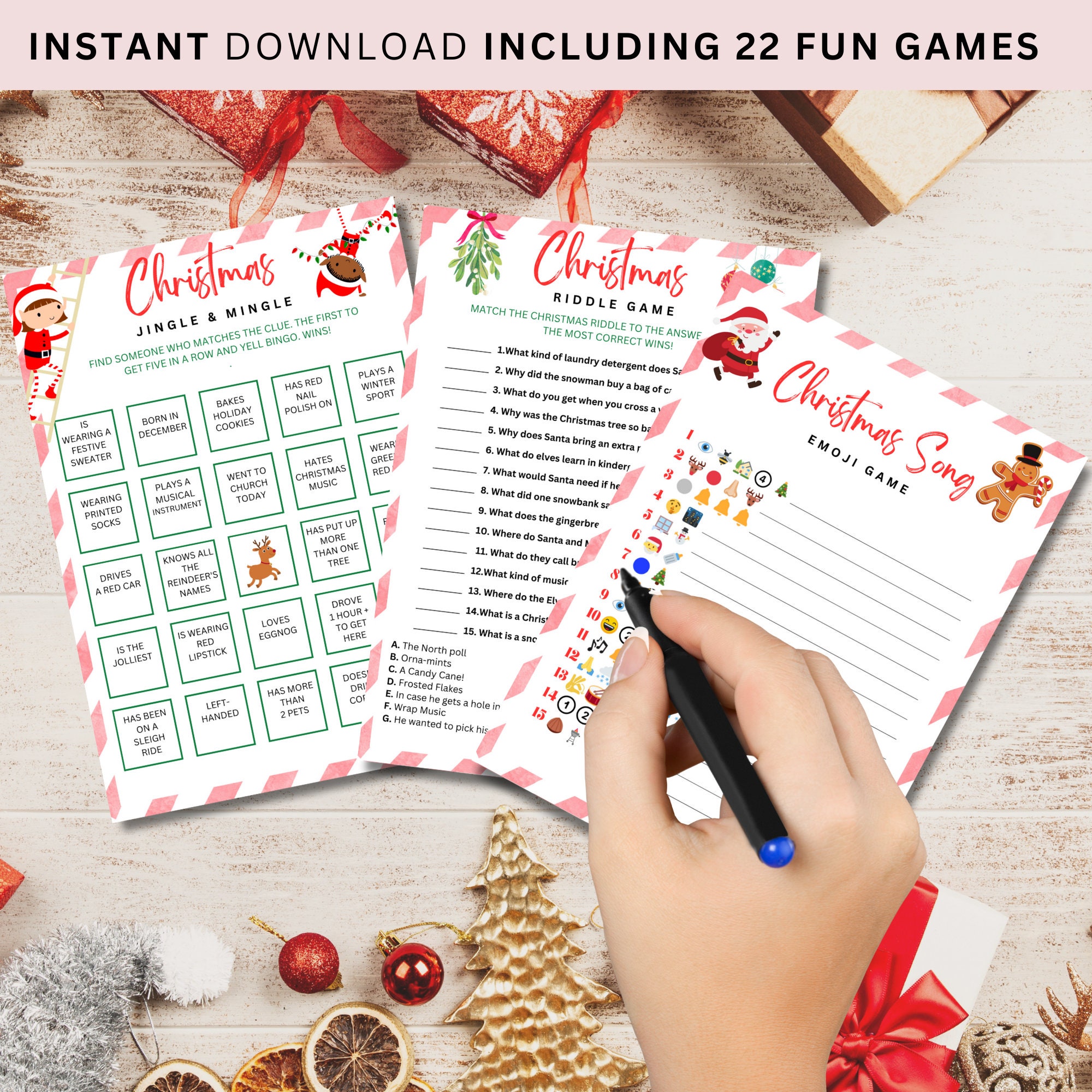 Christmas Games Printable Bundle Christmas Party Games School Christmas ...