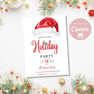 Editable Christmas Party Invitation Christmas Party Invite Christmas ...