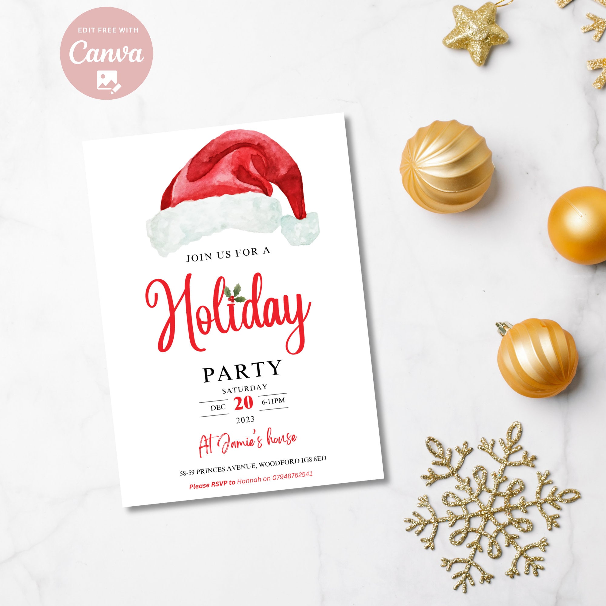 Editable Christmas Party Invitation Christmas Party Invite - Etsy