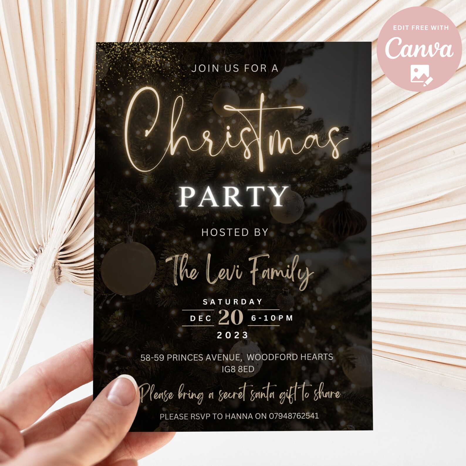 Editable Christmas Party Invitation Christmas Party Invite Christmas ...