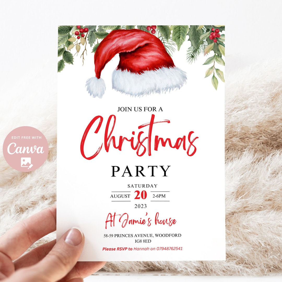 Editable Christmas Party Invitation Christmas Party Invite Christmas ...