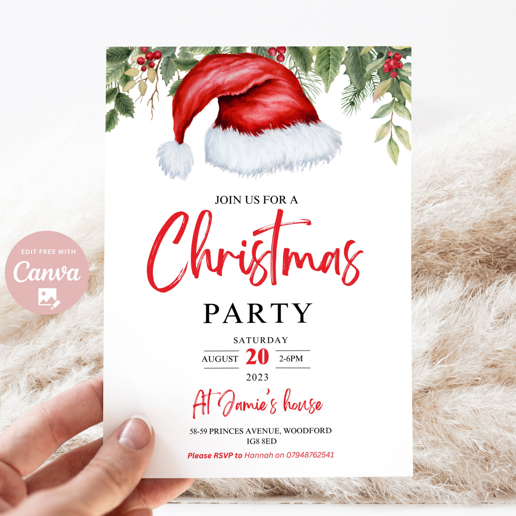Editable Christmas Party Invitation Christmas Party Invite Christmas ...