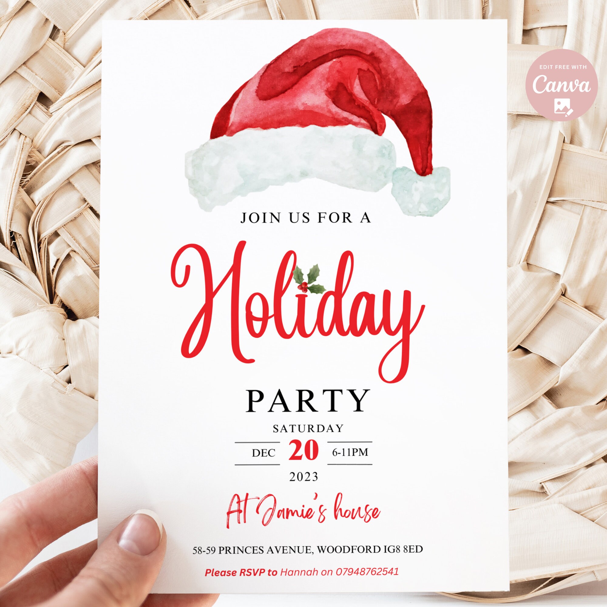 Editable Christmas Party Invitation Christmas Party Invite Etsy