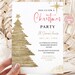 Editable Neutral Boho Christmas Party Invitation Christmas Party Invite ...