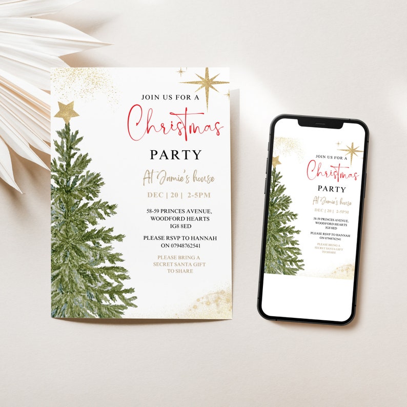 Editable Christmas Party Invitation Christmas Party Invite Christmas ...