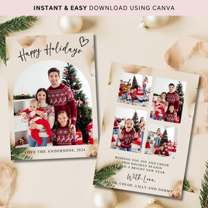 Editable Photo Christmas Card Template Merry Christmas Card Boho ...