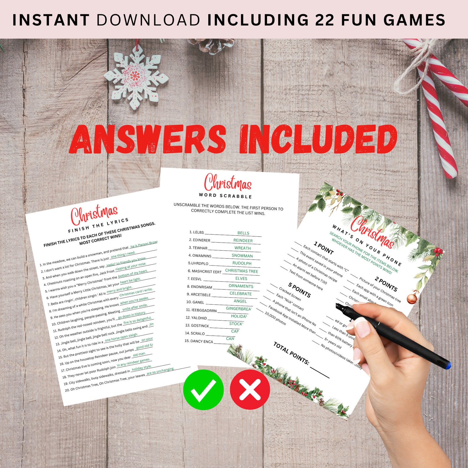 Christmas Games Printable Bundle Christmas Party Games School Christmas ...