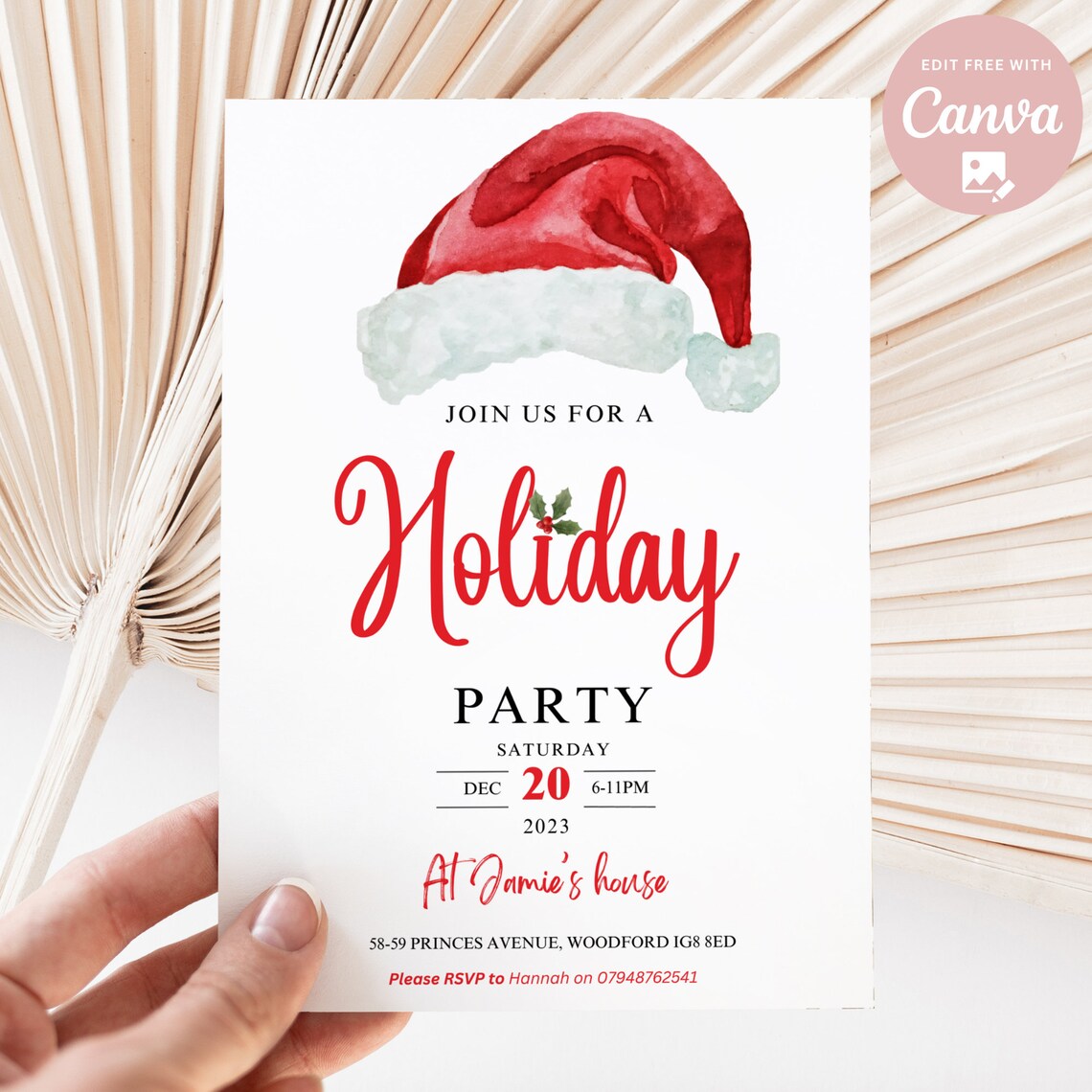 Editable Christmas Party Invitation Christmas Party Invite - Etsy