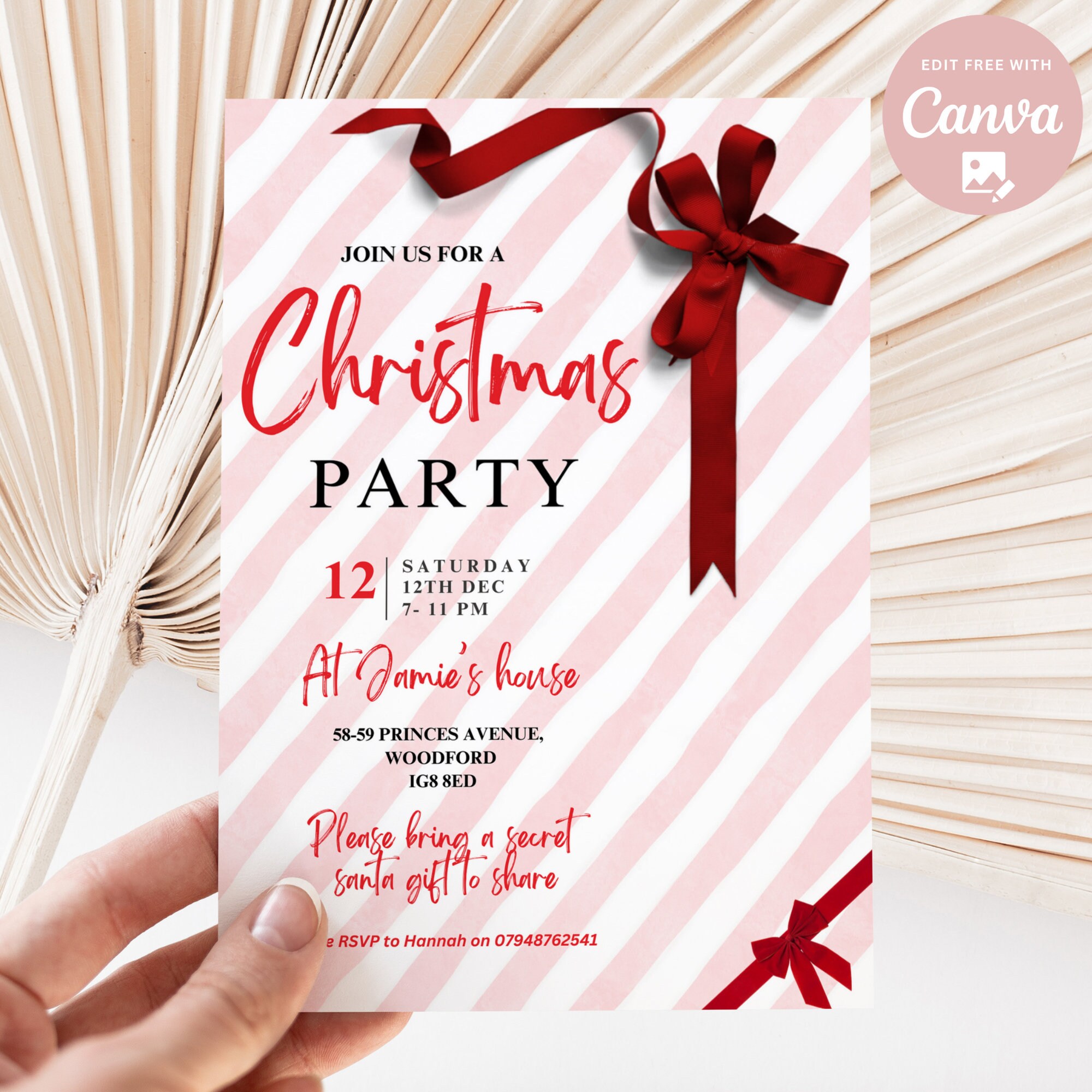 Editable Christmas Party Invitation Christmas Party Invite Christmas ...