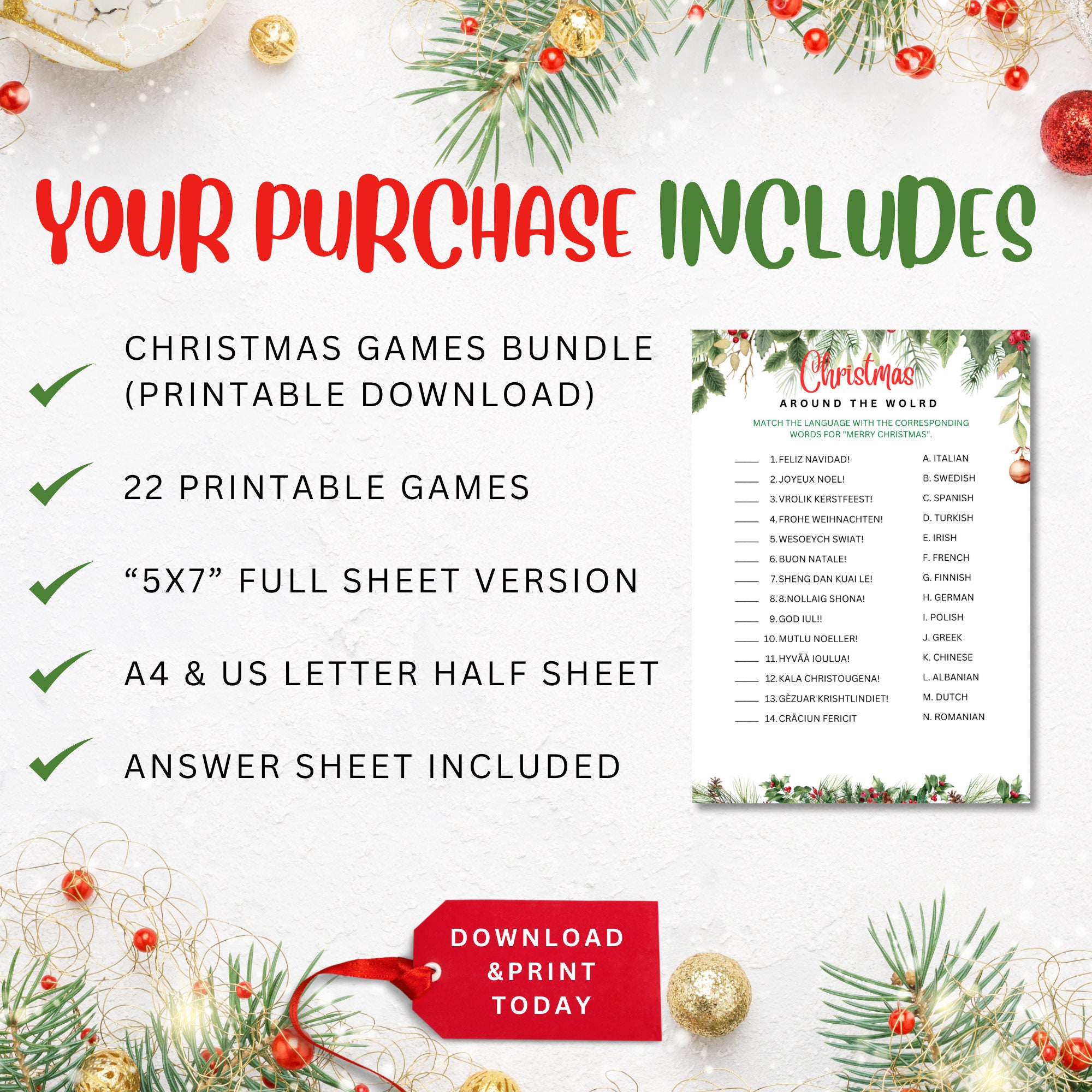 Christmas Games Printable Bundle Christmas Party Games School - Etsy