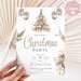 Editable Neutral Boho Christmas Party Invitation Christmas Party Invite ...