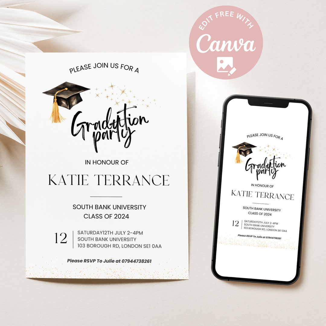 Editable Graduation Party Invitation Class of 2024 Graduation ...