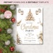 Editable Neutral Boho Christmas Party Invitation Christmas Party Invite ...