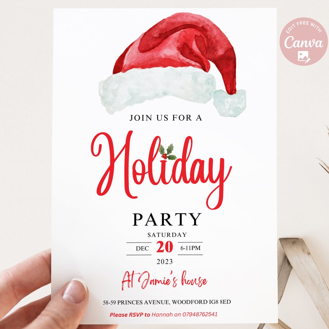 Editable Christmas Party Invitation Christmas Party Invite Christmas ...