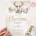 Editable Neutral Boho Christmas Party Invitation Christmas Party Invite ...