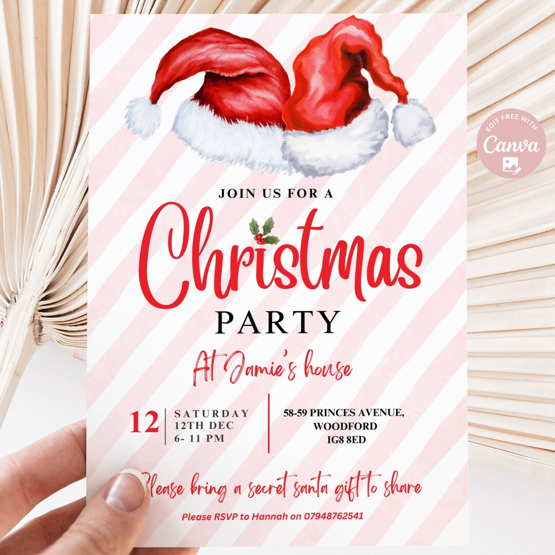 Editable Christmas Party Invitation Christmas Party Invite Christmas ...