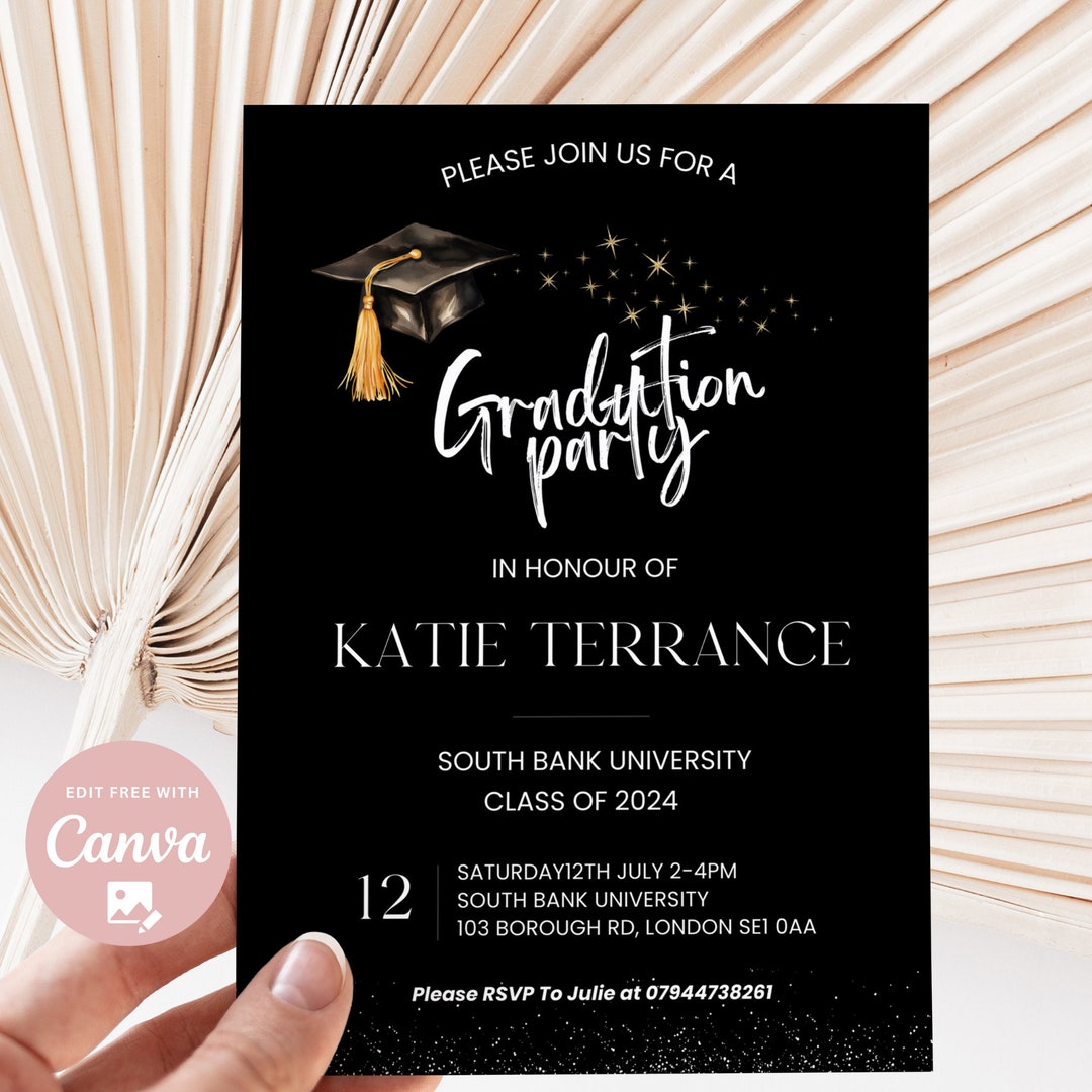 Editable Graduation Party Invitation Minimal Graduation Invitation ...