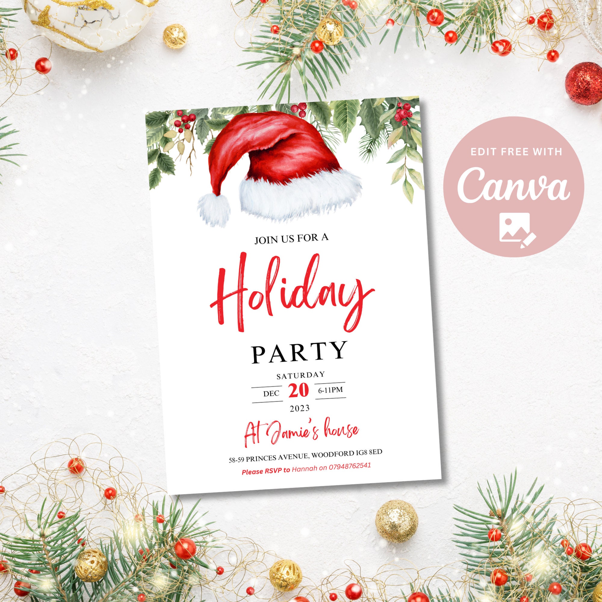 Editable Christmas Party Invitation Christmas Party Invite - Etsy