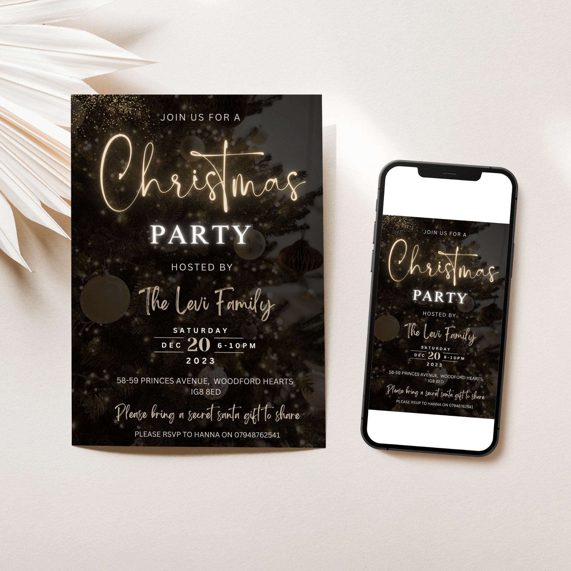 Editable Christmas Party Invitation Christmas Party Invite Christmas ...